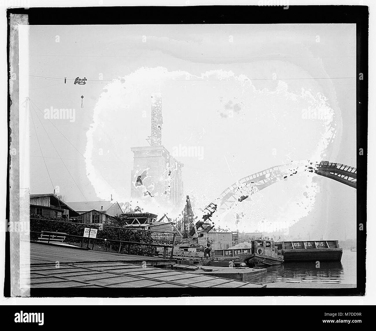 Construction of Key Bridge, an iconic bridge in the United States ...