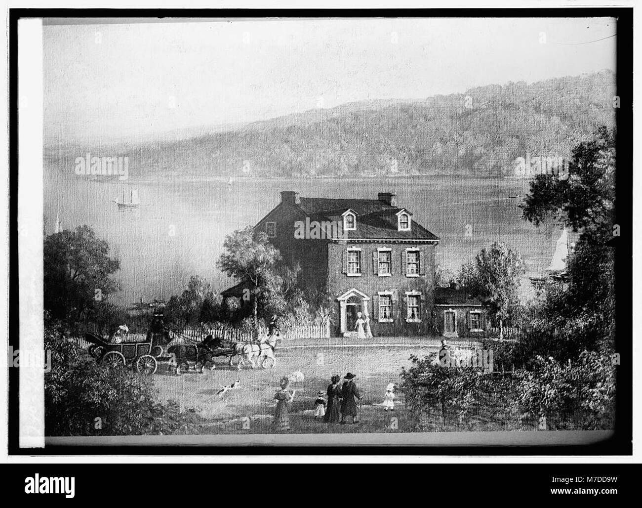This drawing of Key Mansion showcases the architectural design of the ...