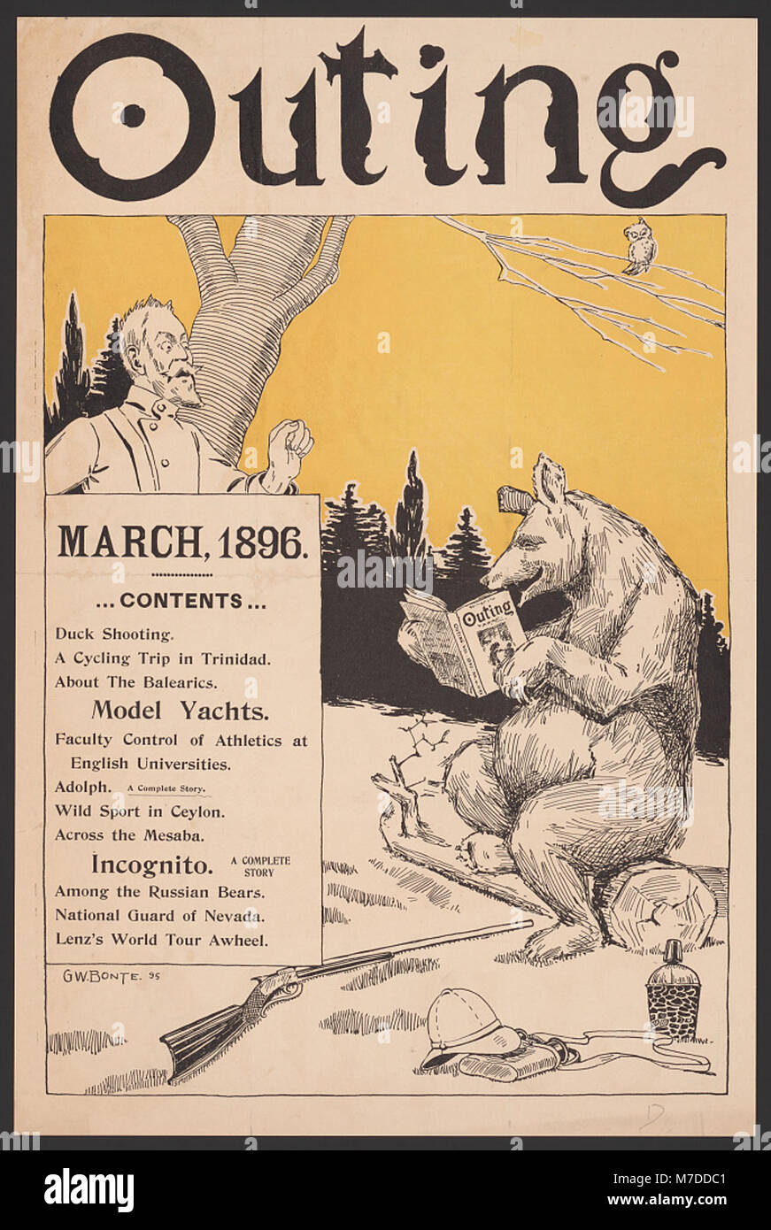 A historical edition of Outing magazine from March 1896, showcasing ...