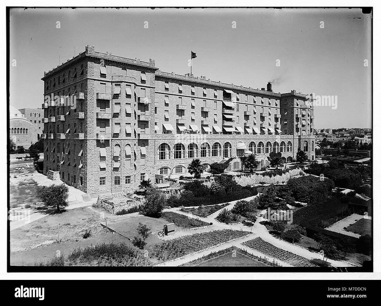 A view of the King David Hotel from its garden side, showcasing the ...