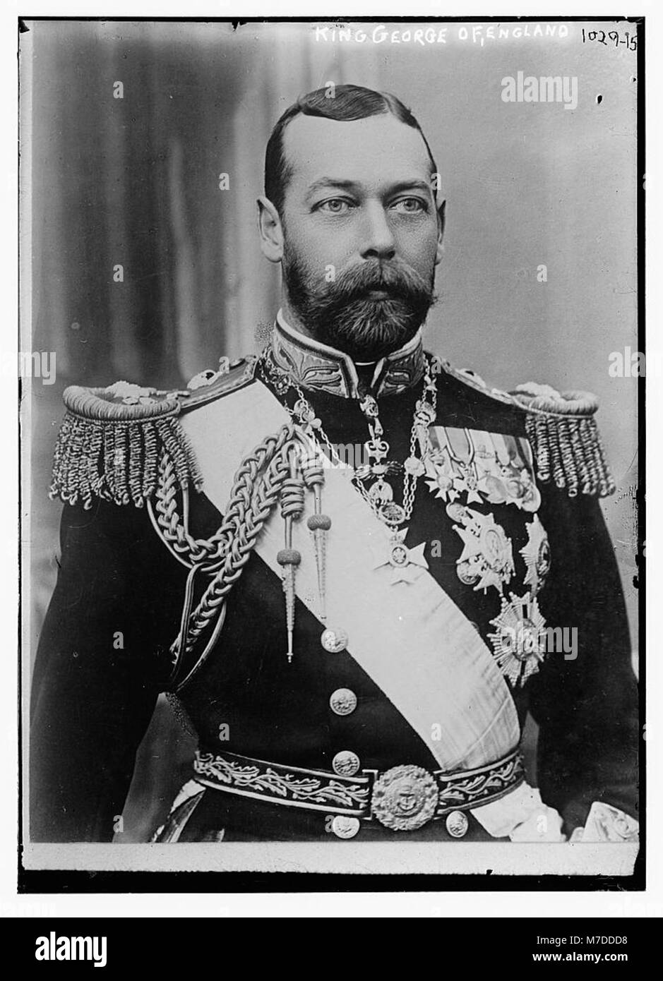 This portrait shows King George of England in his military uniform ...