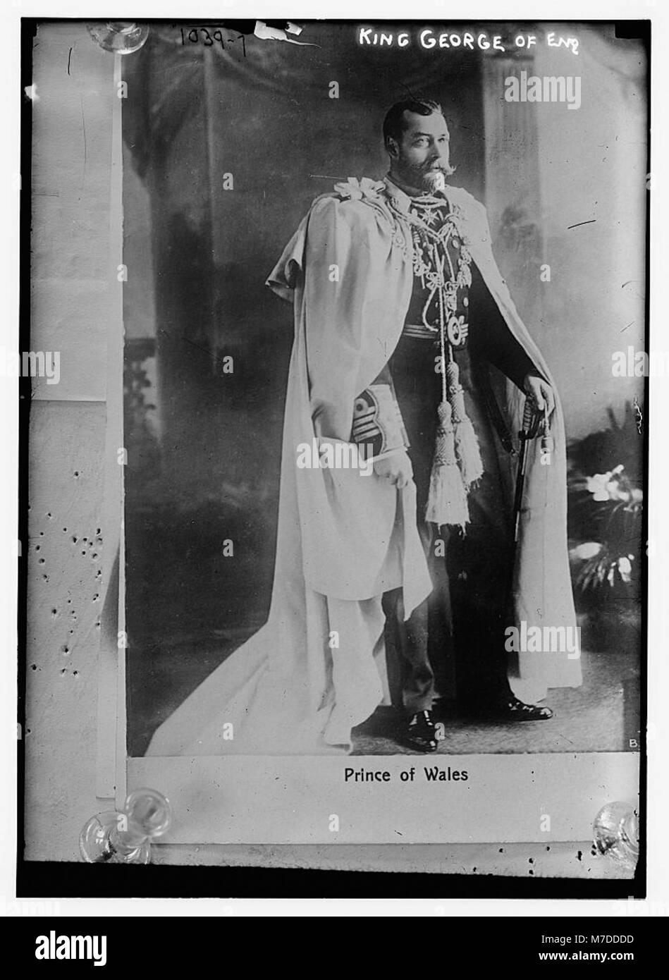 A portrait of King George of England, depicting his royal features and ...