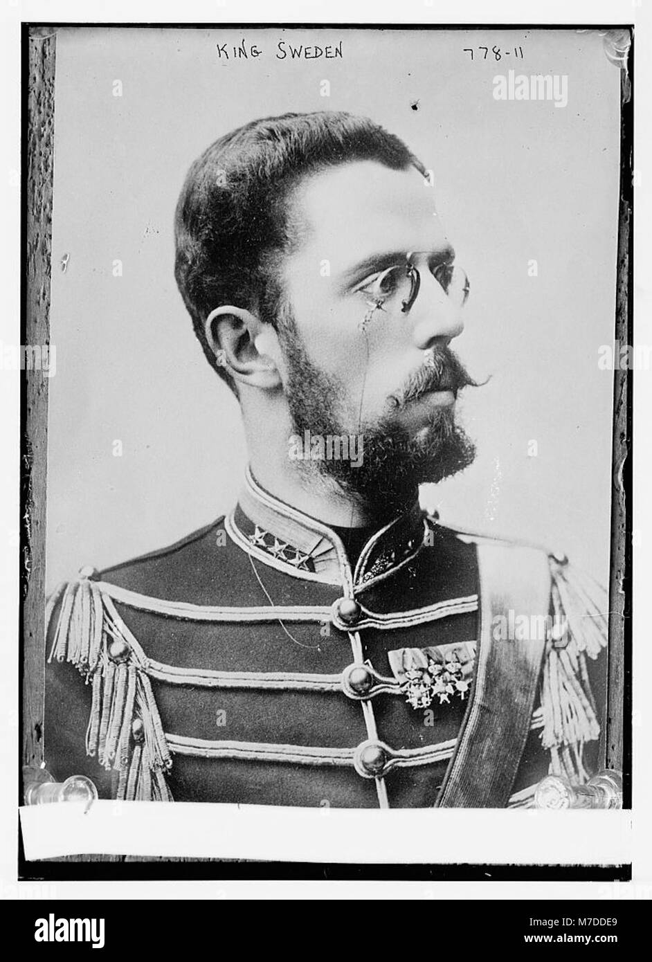 This portrait captures the King of Sweden in his formal military ...