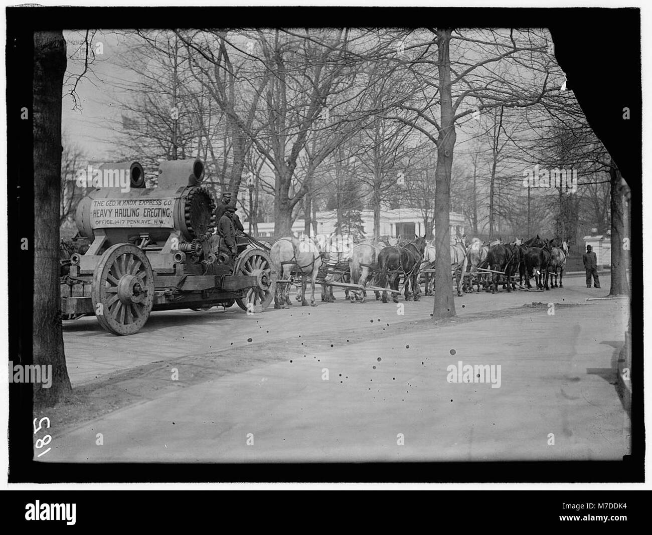A historic image depicting a horse-drawn team from the Knox Express ...