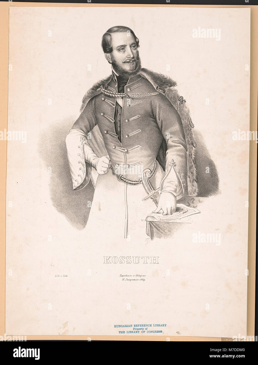 This is a portrait of Lajos Kossuth, a key figure in Hungarian history ...