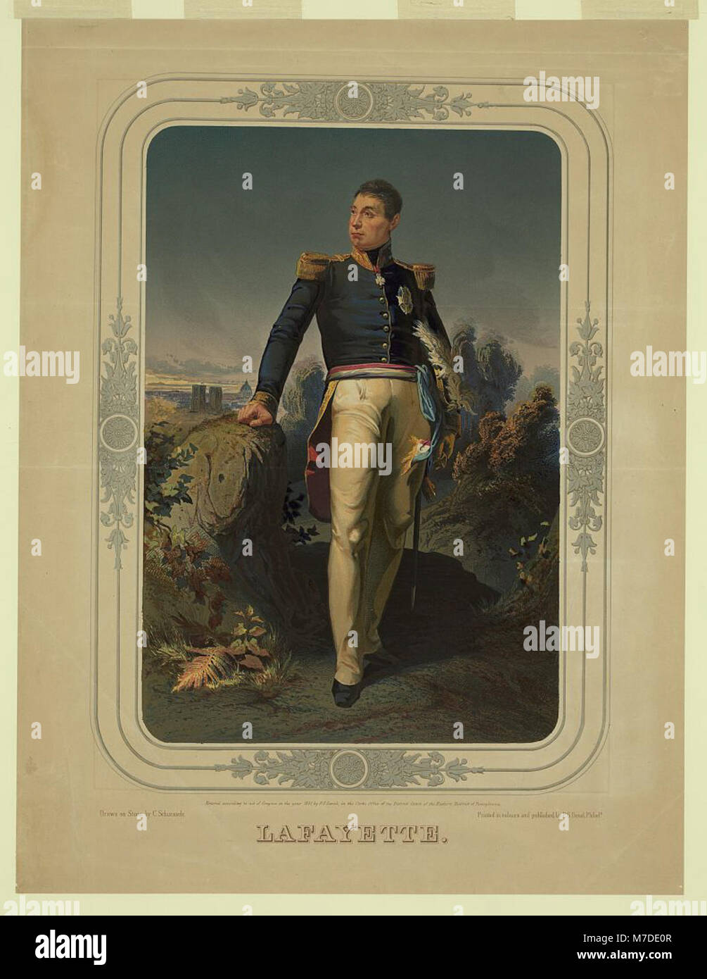 A portrait of Marquis de Lafayette, the French general who played a ...