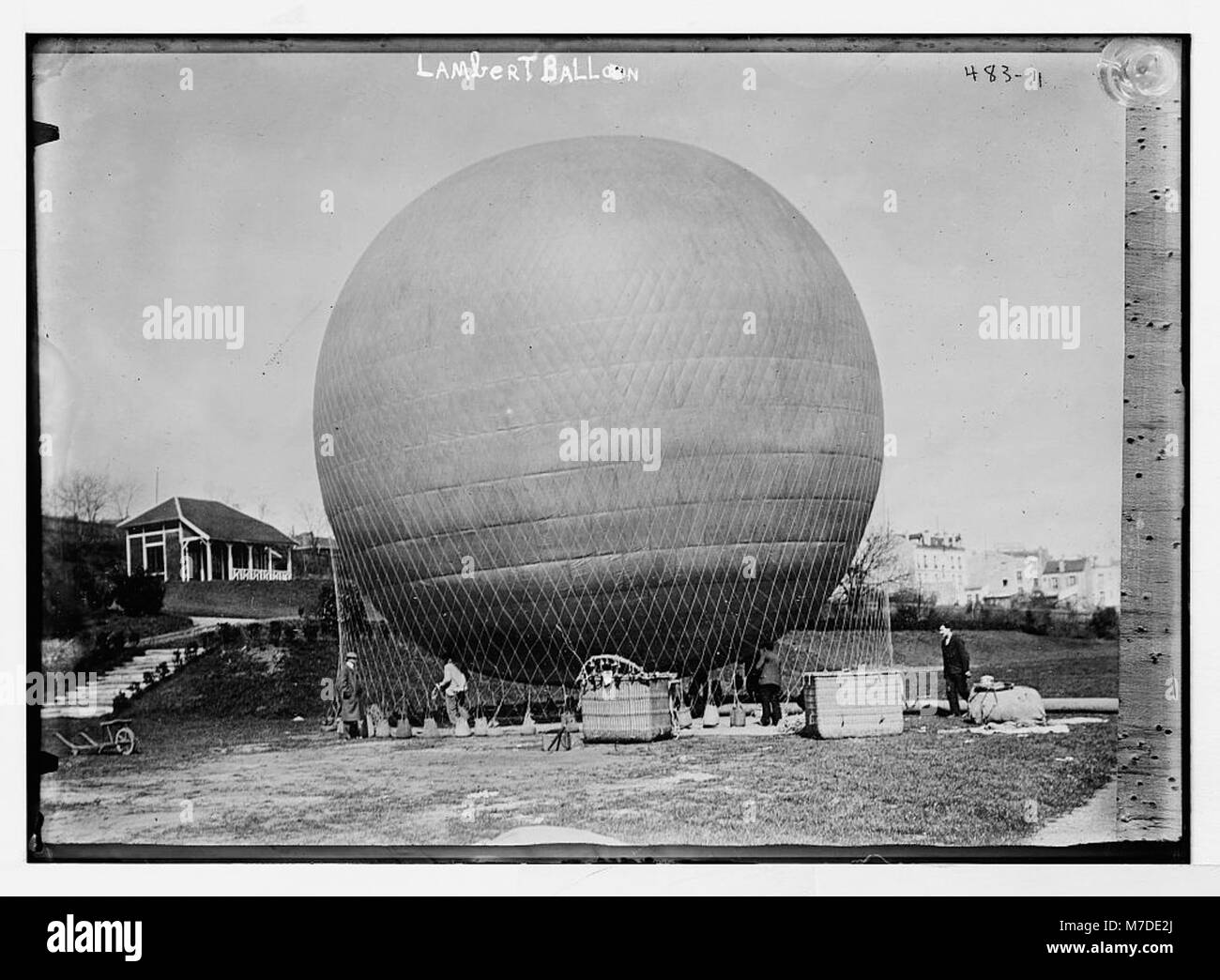 A historic image of a Lambert balloon, an early form of lighter-than ...