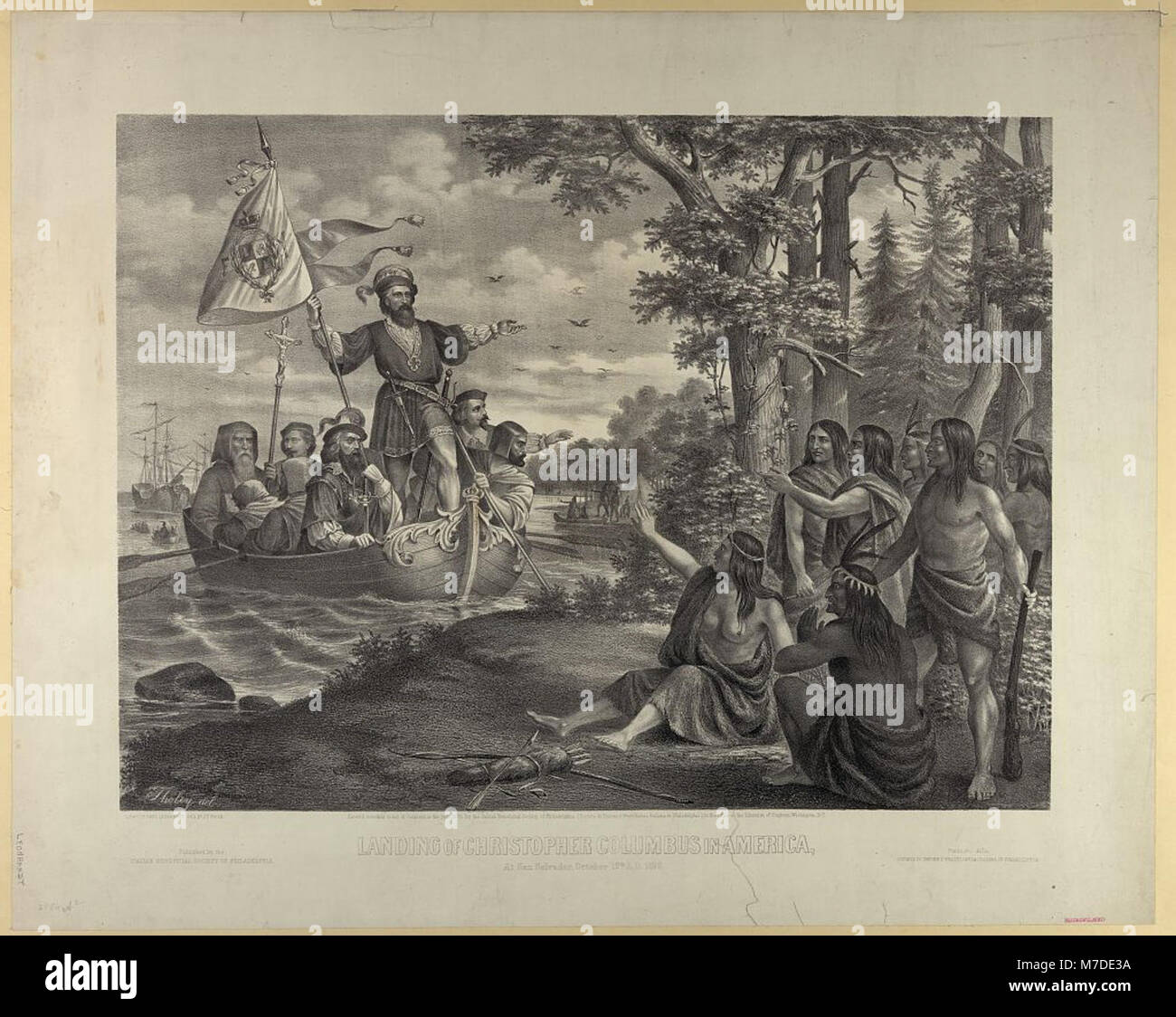 The landing of columbus at san salvador hi-res stock photography and ...