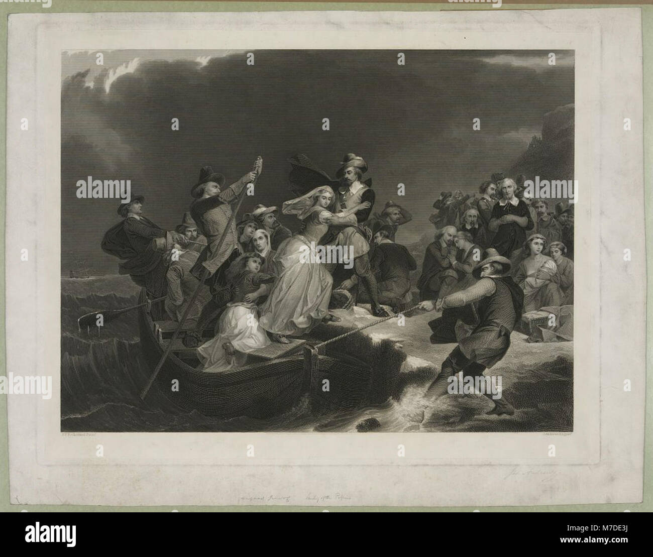 The 'Landing of the Pilgrims on Plymouth Rock,' painted by P.F ...