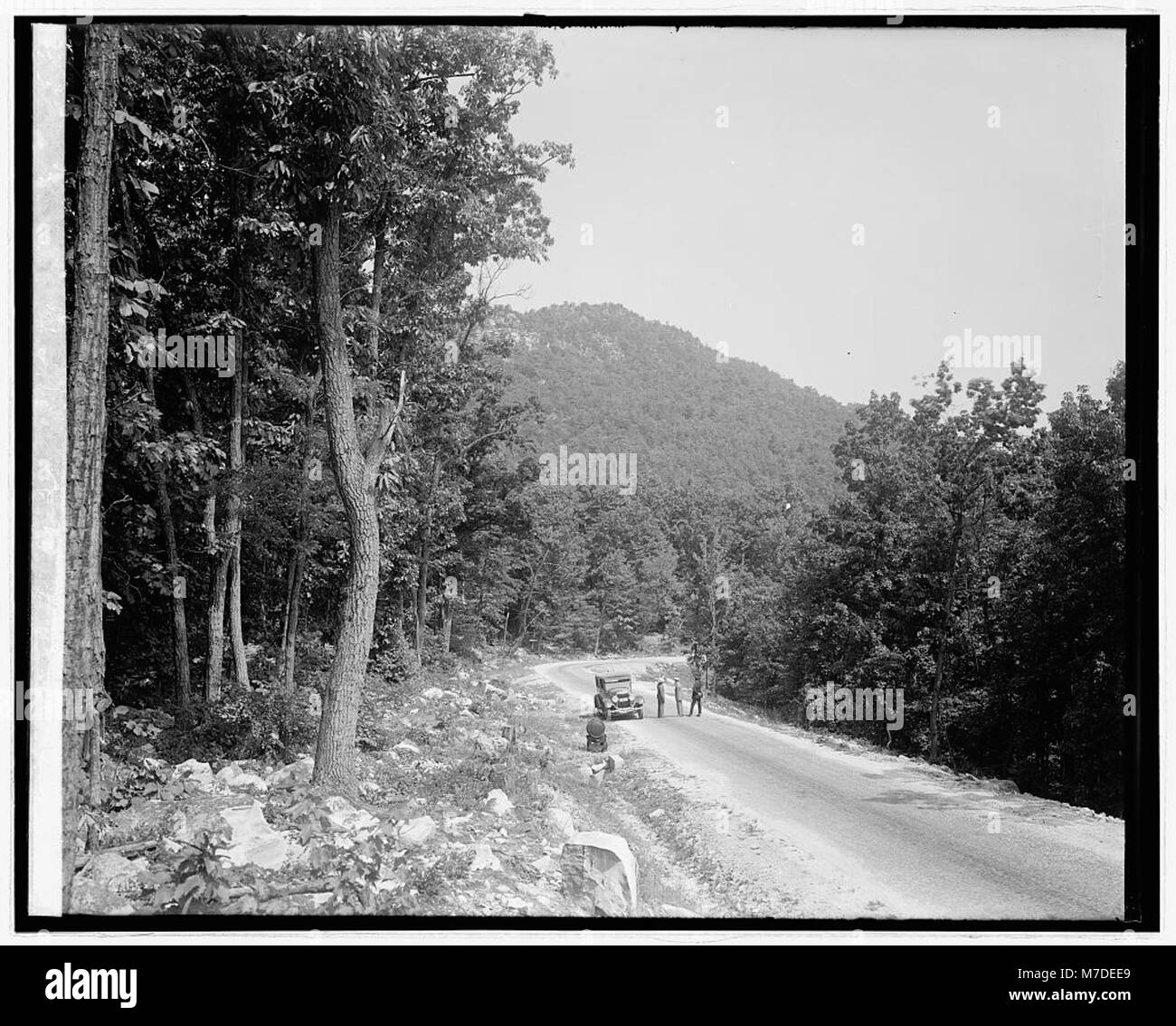 A historical photograph capturing a view of the Lee Highway Association ...
