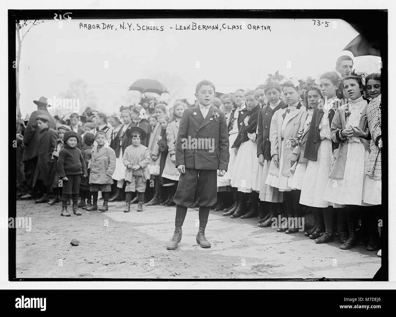 Leon Berman, the class orator for Arbor Day at New York Public Schools ...