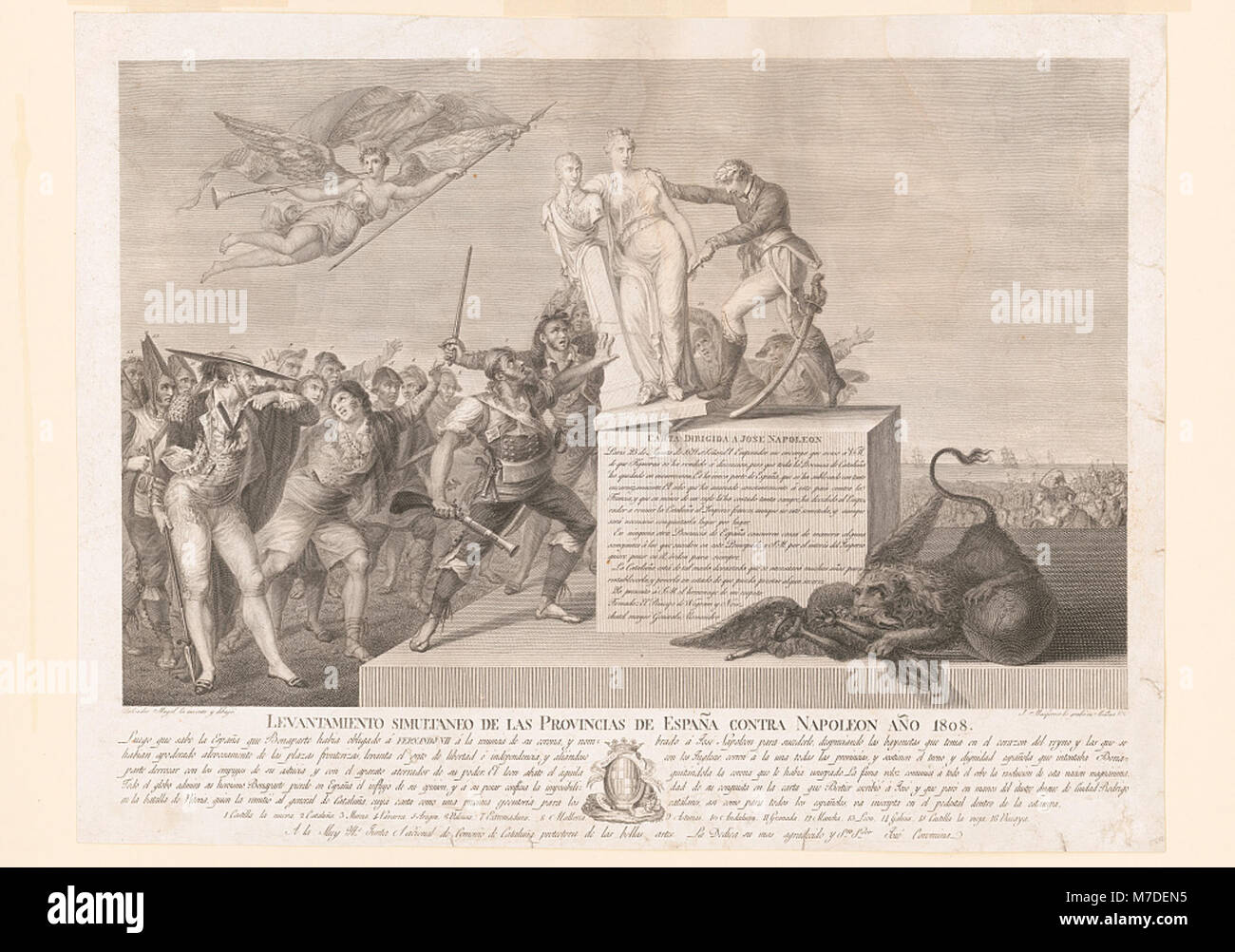 A depiction of the simultaneous uprising of Spanish provinces against ...