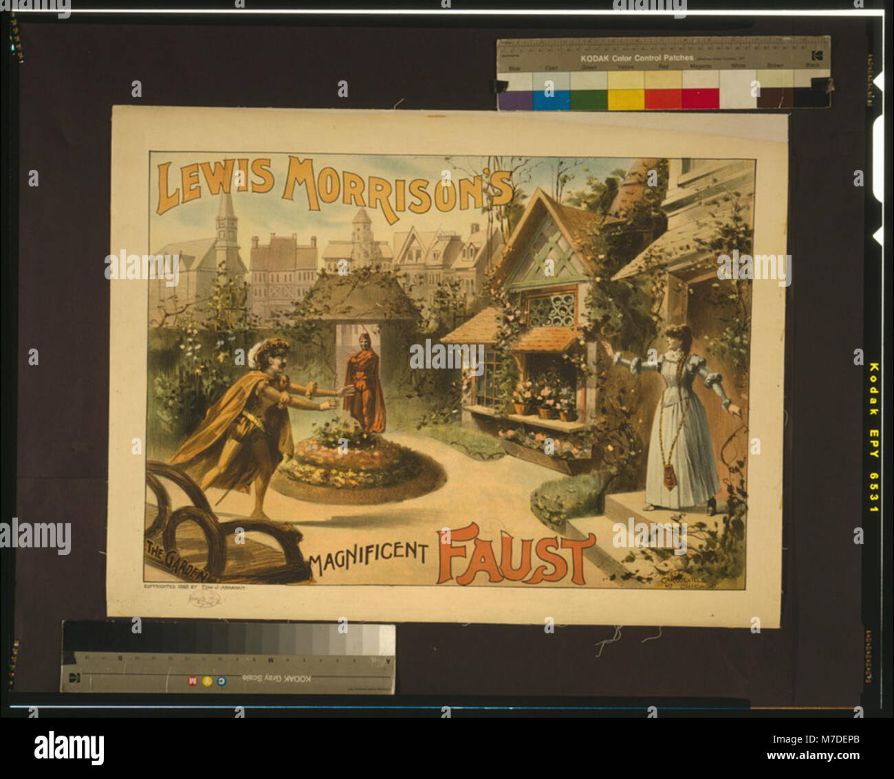 A portrait of actor Lewis Morrison in the role of Faust, based on the ...