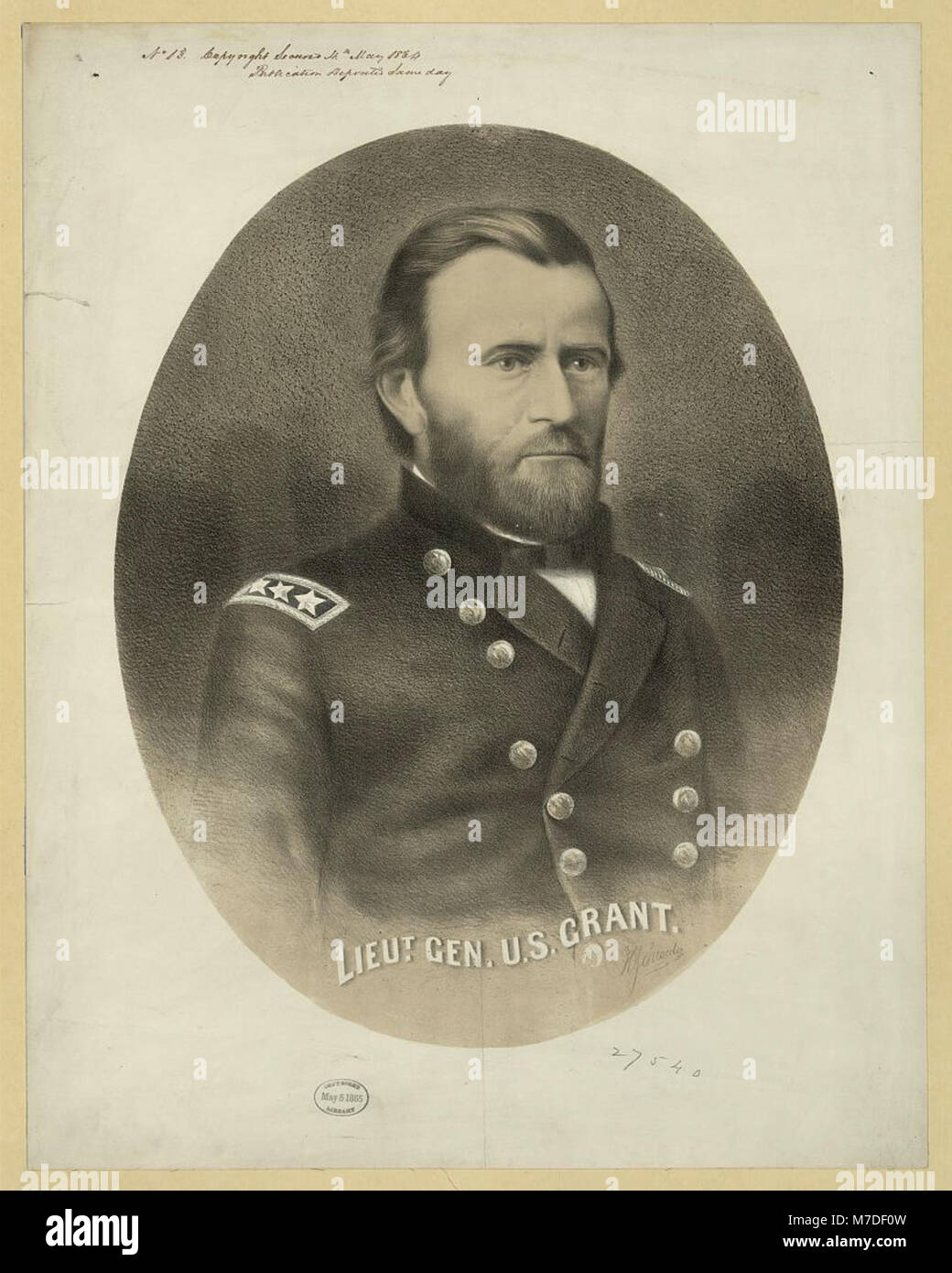 A portrait of Lieutenant General Ulysses S. Grant, the 18th President ...