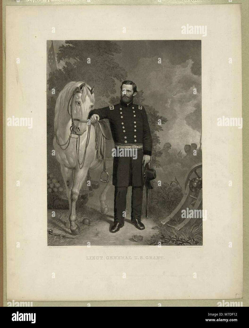 A portrait of Lieutenant General Ulysses S. Grant, the prominent U.S ...