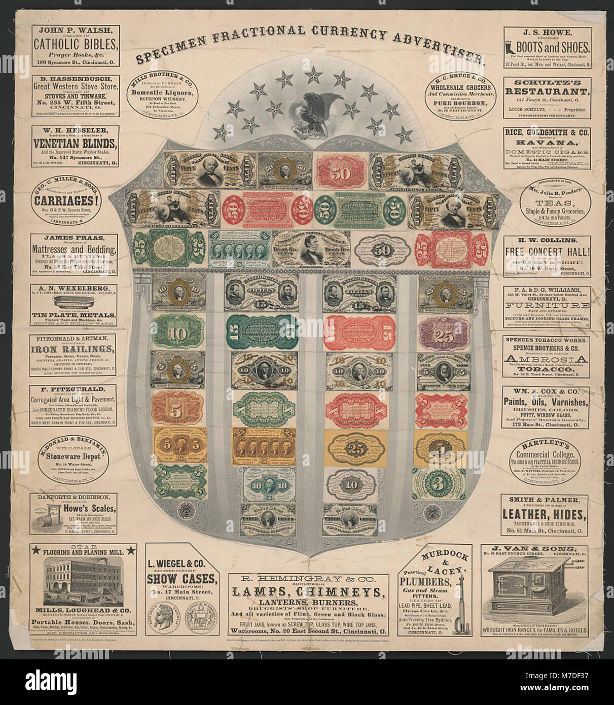 A specimen of fractional currency used as an advertisement, a form of ...