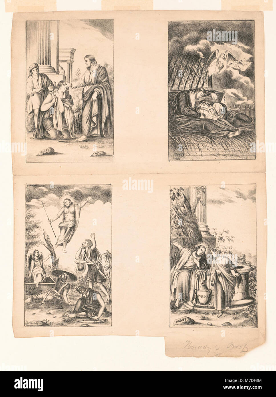 A depiction of the life of Jesus Christ, illustrated by Huddy, showing ...