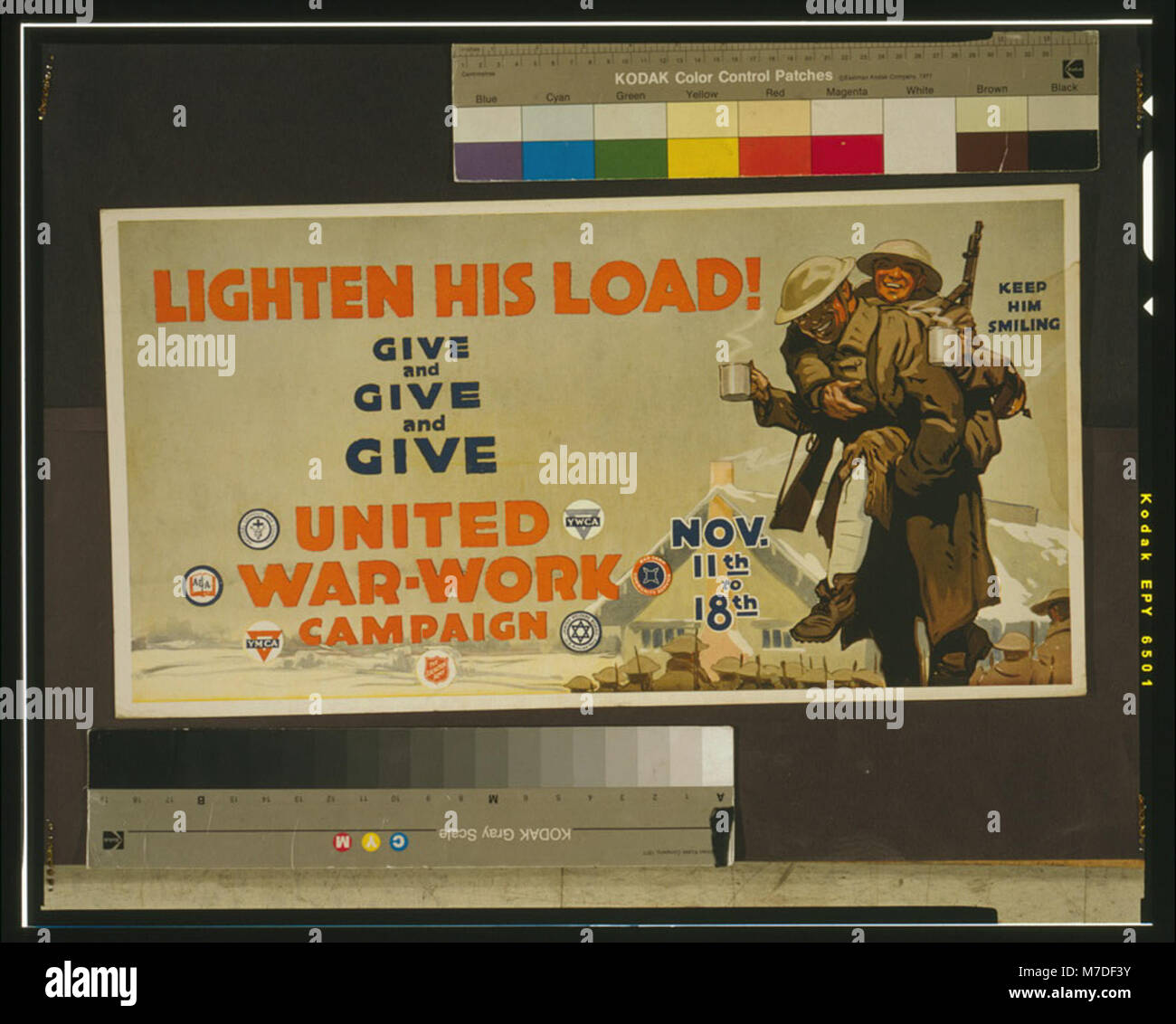 A promotional image for the United War-Work Campaign, encouraging ...