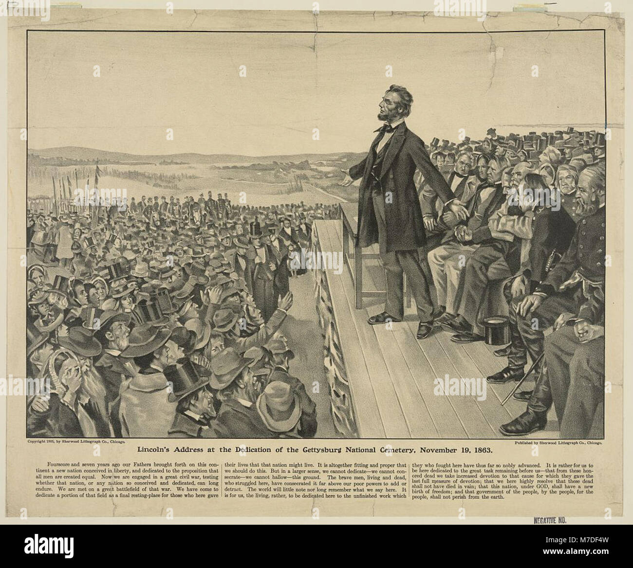 This image captures Abraham Lincoln during his famous address at the ...