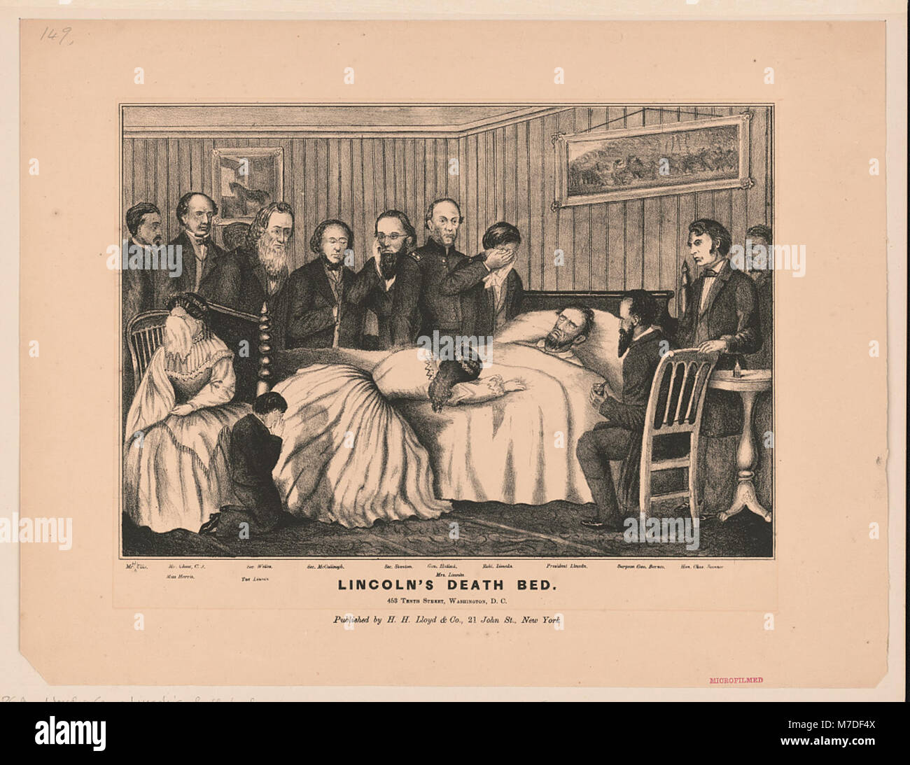 A poignant image of Abraham Lincoln's death bed at 453 Tenth Street in ...