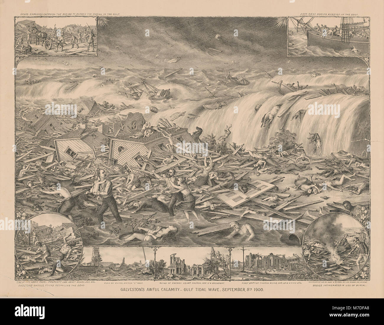 This historical photograph captures the aftermath of the devastating ...