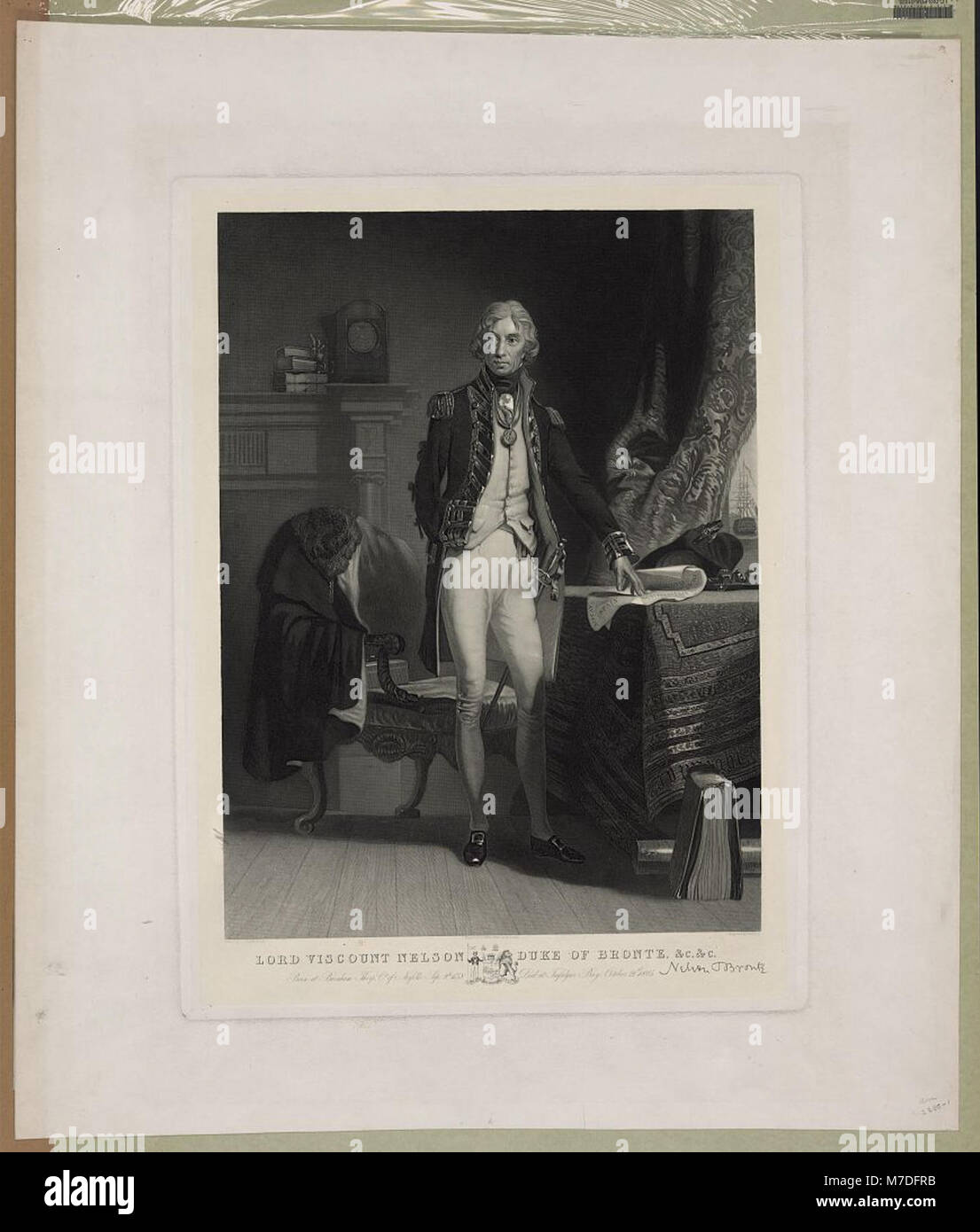 Lord Viscount Nelson, also known as the Duke of Bronte, is depicted in ...