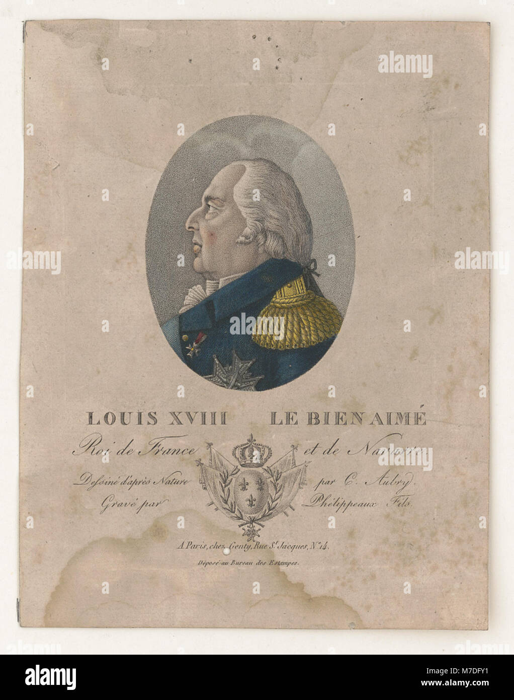 A portrait of Louis XVIII of France, known as 'Louis the Well-Beloved ...