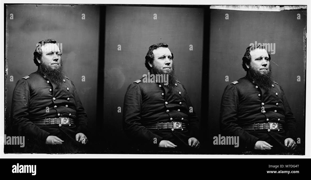 This portrait features Lt. Col. James Bagley of the 69th New York, a ...