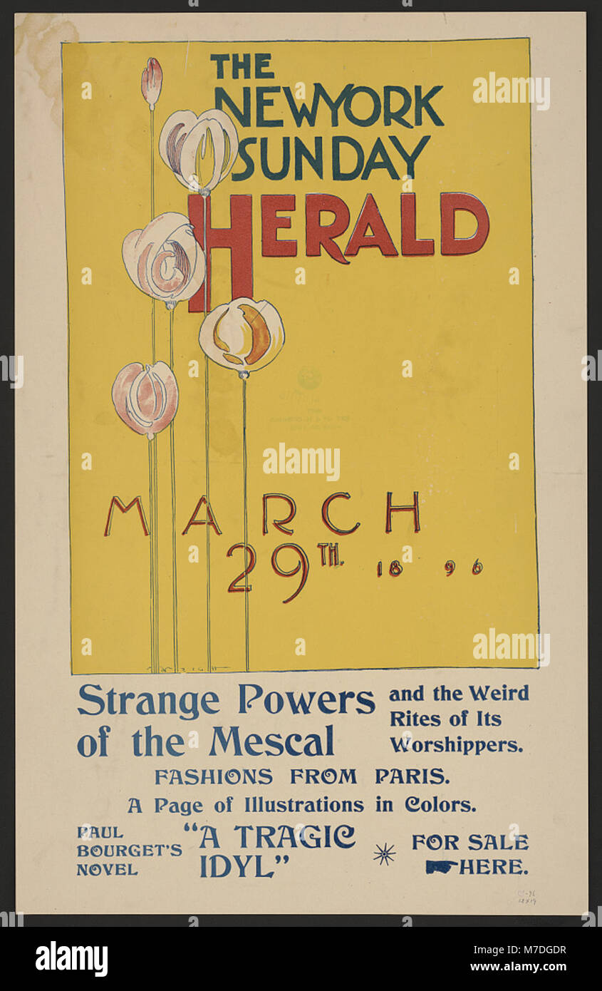 A front page of The New York Sunday Herald from March 29, 1896 ...