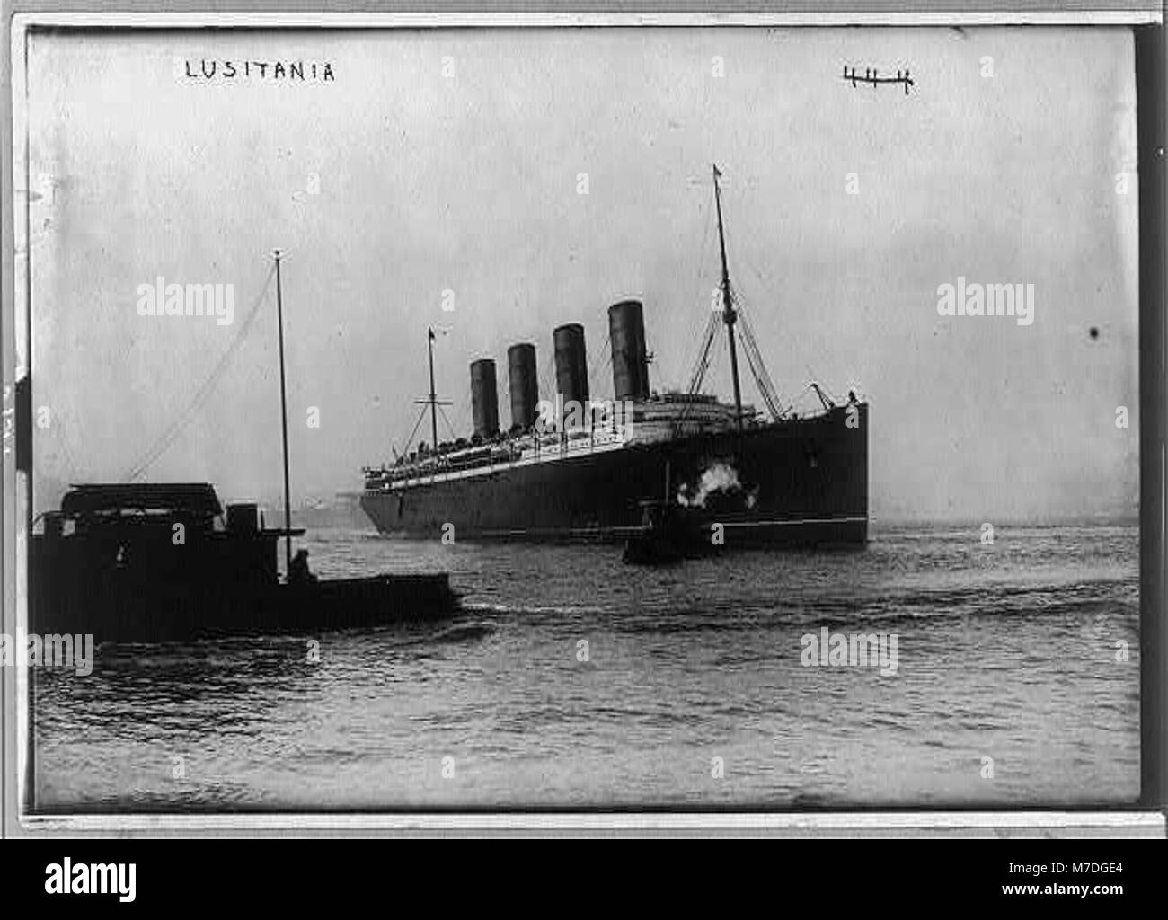 The RMS Lusitania, a British passenger ship, is shown in this ...