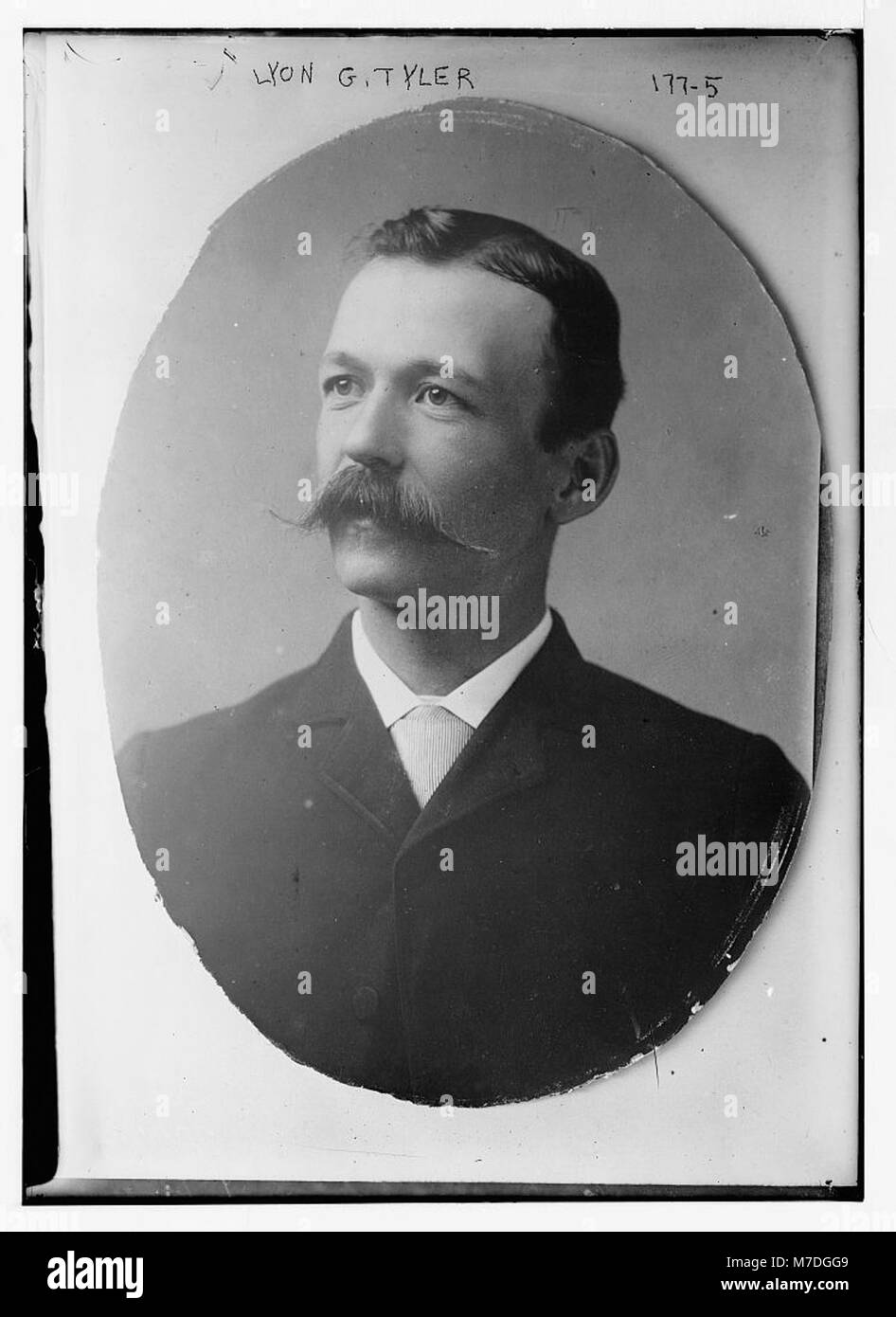 This cameo portrait captures Lyon G. Tyler, a notable historical figure ...