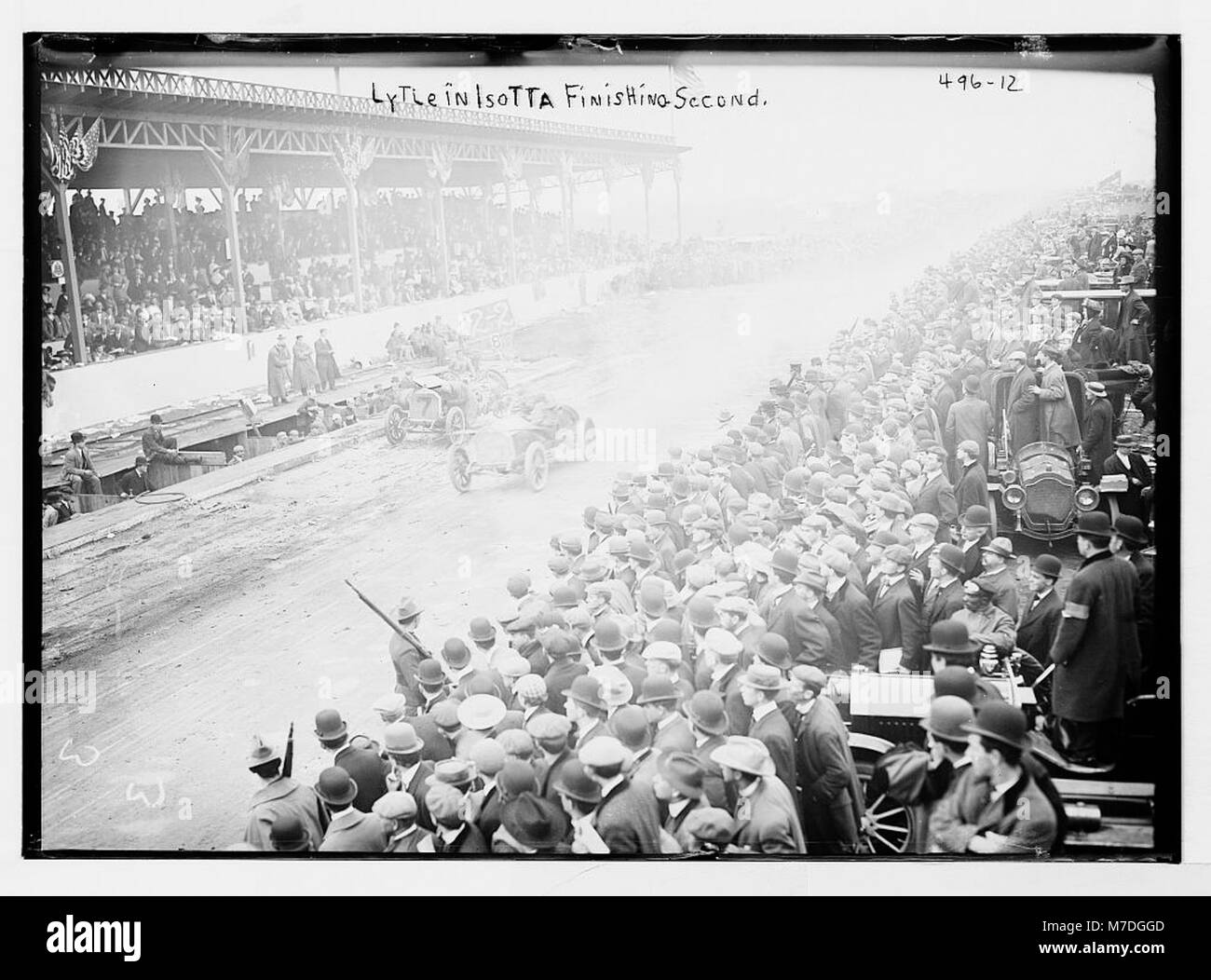 This photograph captures Lytle finishing second in the 1910 Vanderbilt ...