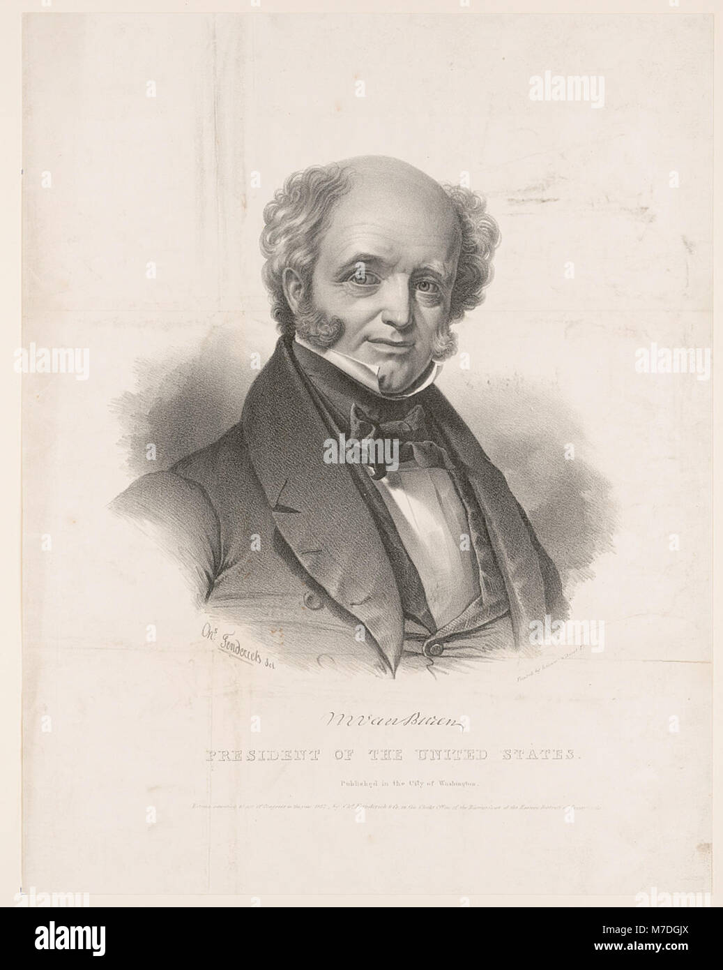 Lithograph of Martin Van Buren, the 8th President of the United States ...