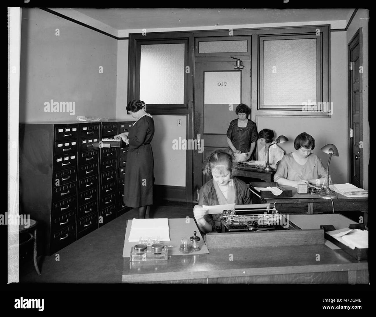 A historical photograph of the Machinist's Association, capturing ...
