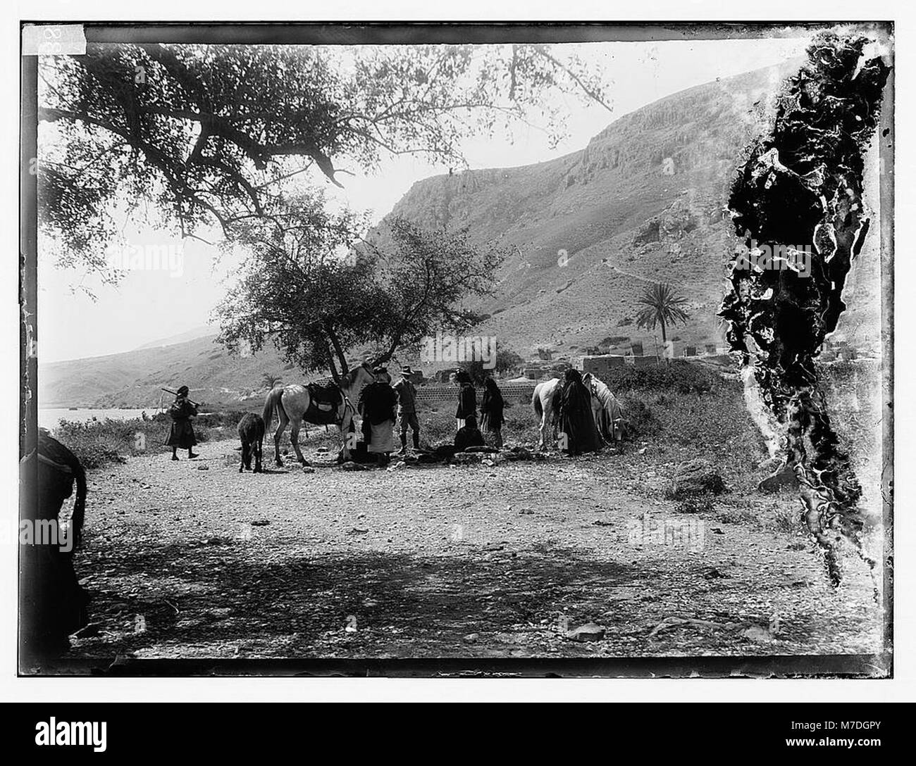 This photograph shows a northern view of Magdala, an ancient site ...
