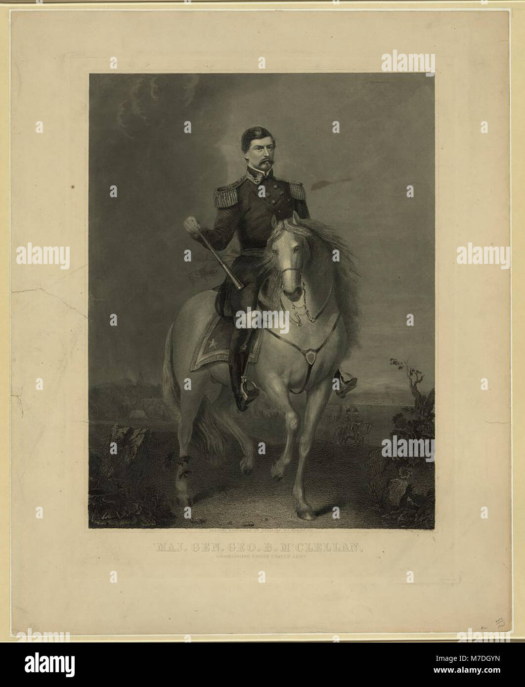 This portrait depicts Major General B. M'Clellan, a prominent figure in ...