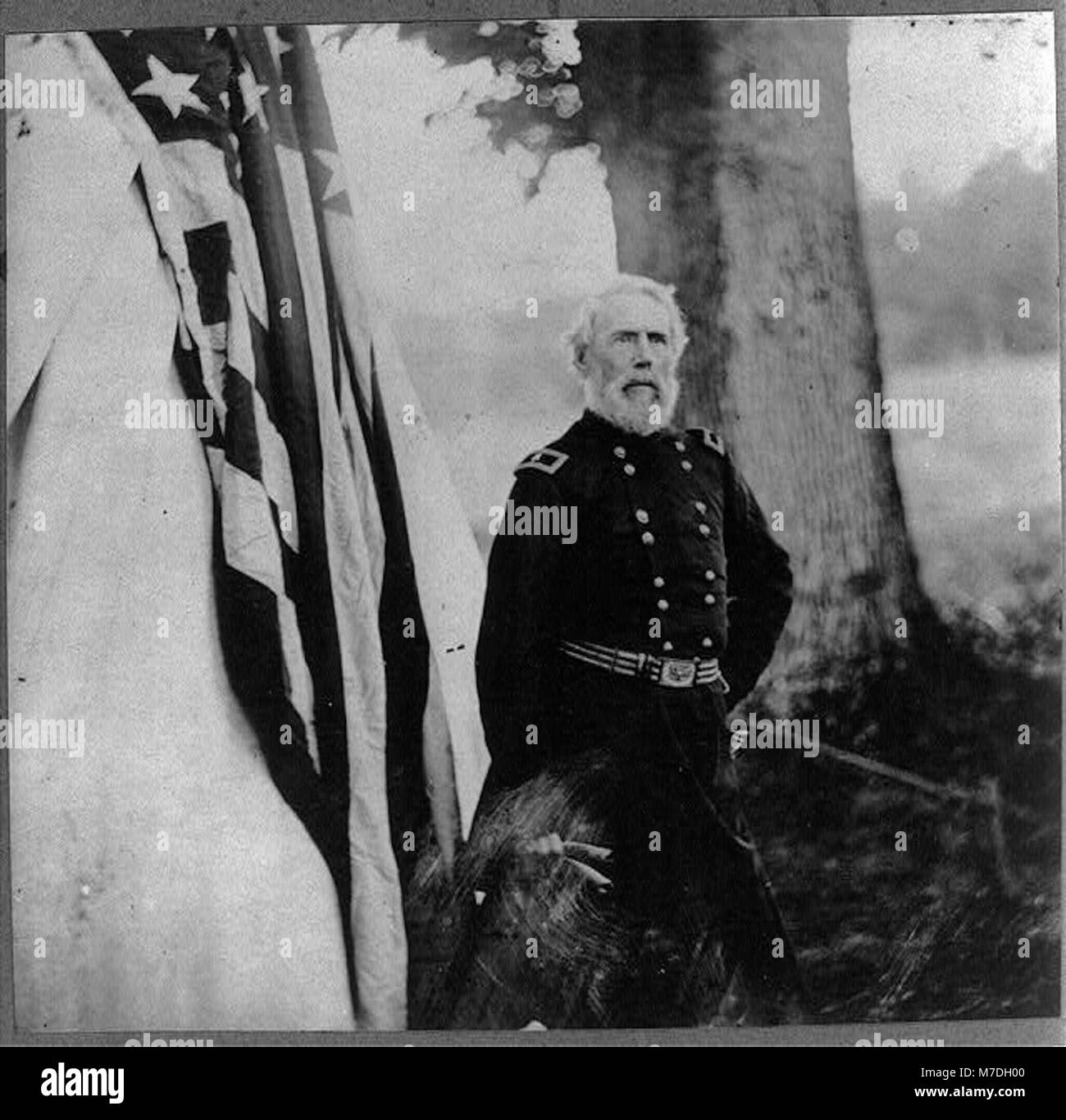 This portrait depicts Major General Edwin Vose Sumner, a significant ...