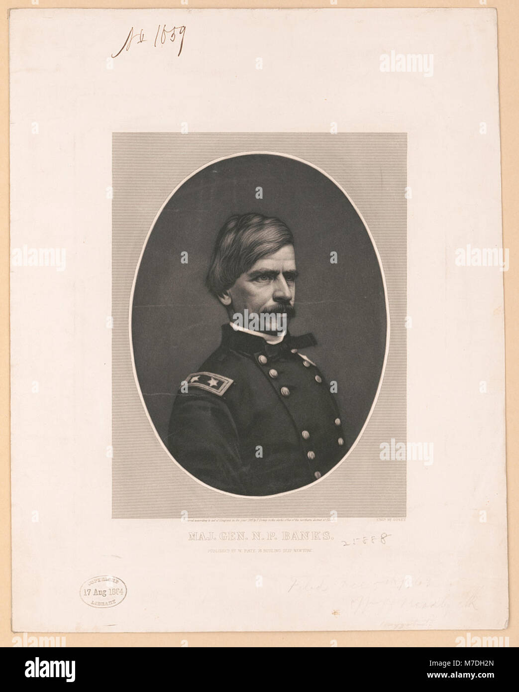 A portrait of Major General Nathaniel P. Banks, an important figure in ...