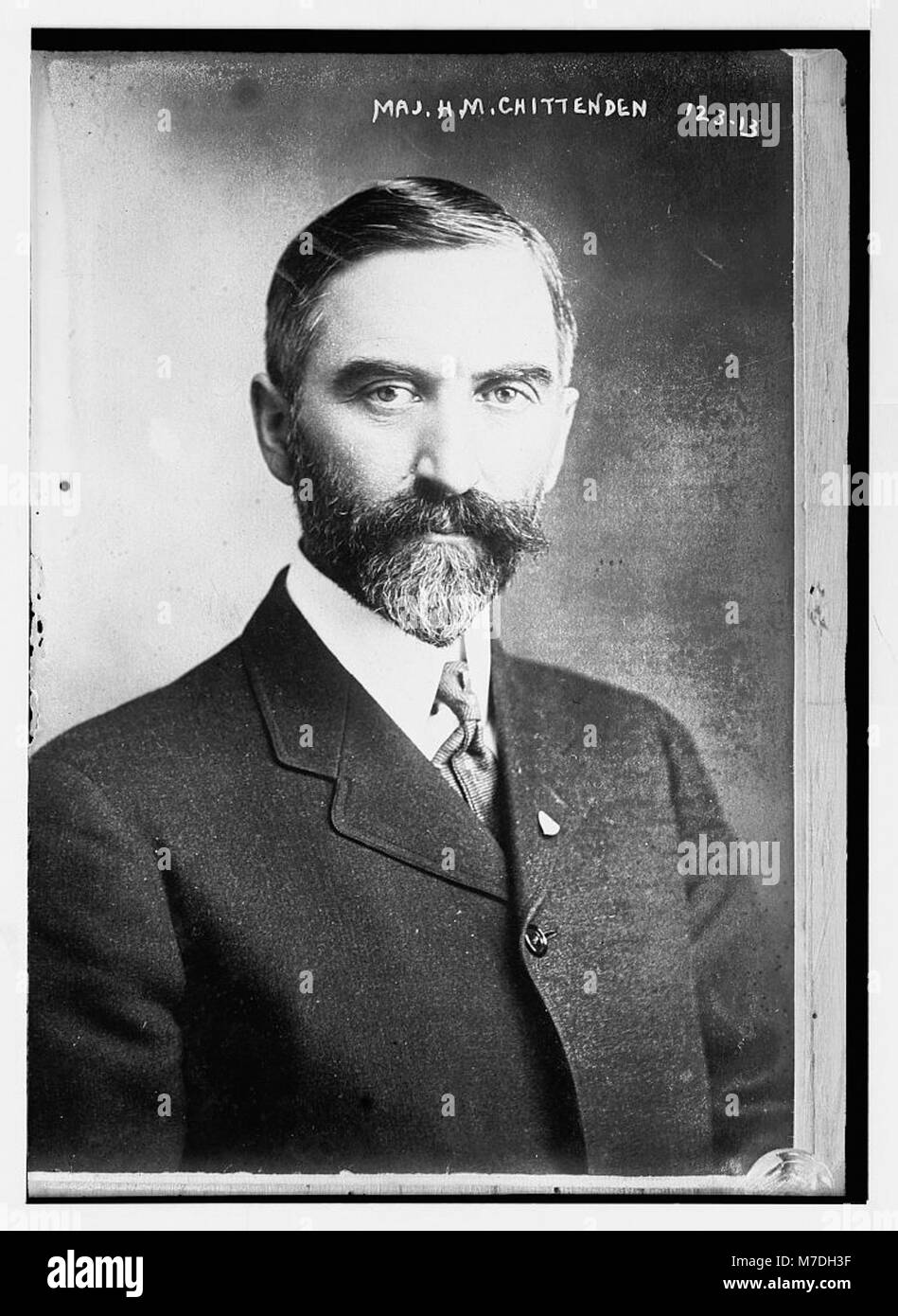 A portrait bust of Major H.M. Chittenden, an American army officer and ...