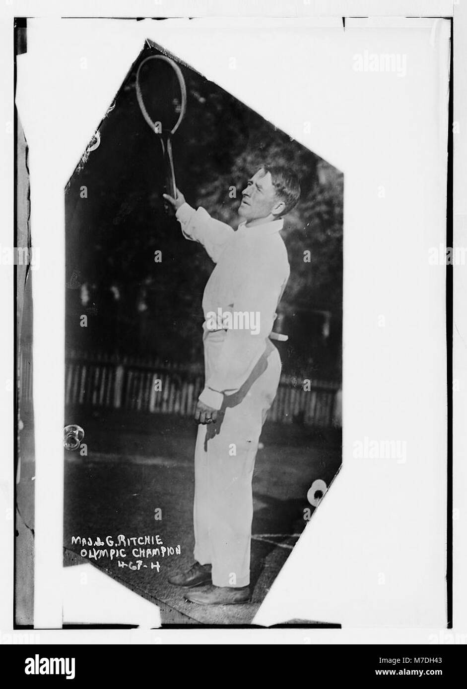 Portrait of Major J.G. Ritchie, Olympic tennis champion, showcasing his ...