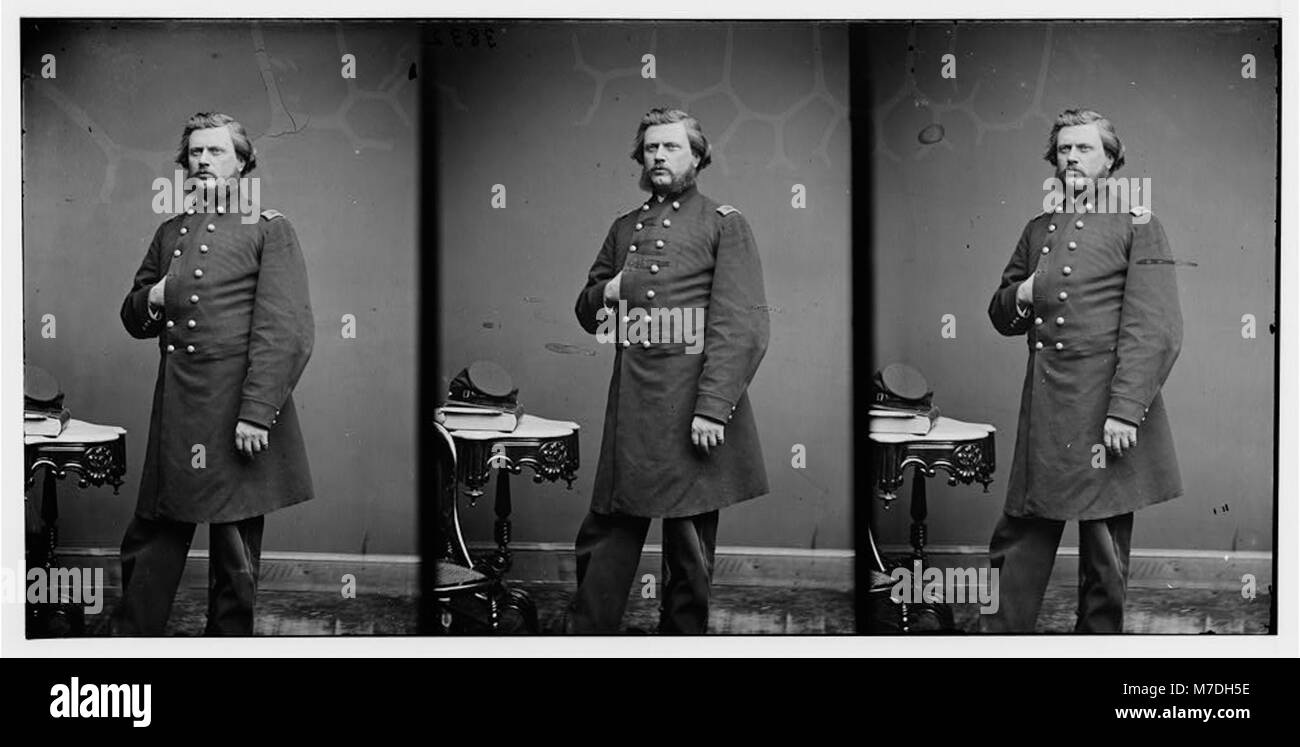 A formal portrait of Major O.D. Barrett of the 11th New York Infantry ...
