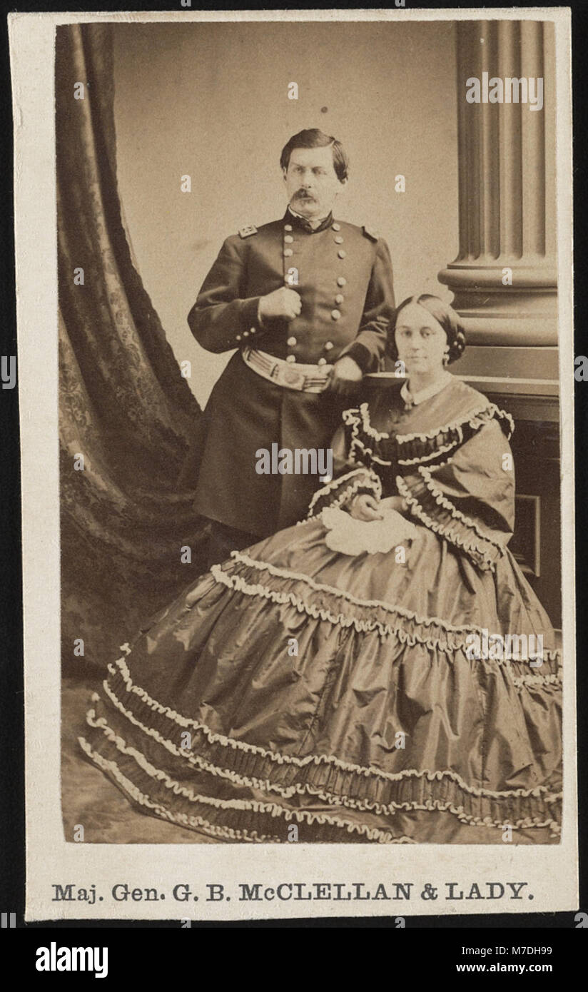 A portrait of Major General George Brinton McClellan, a key Union ...