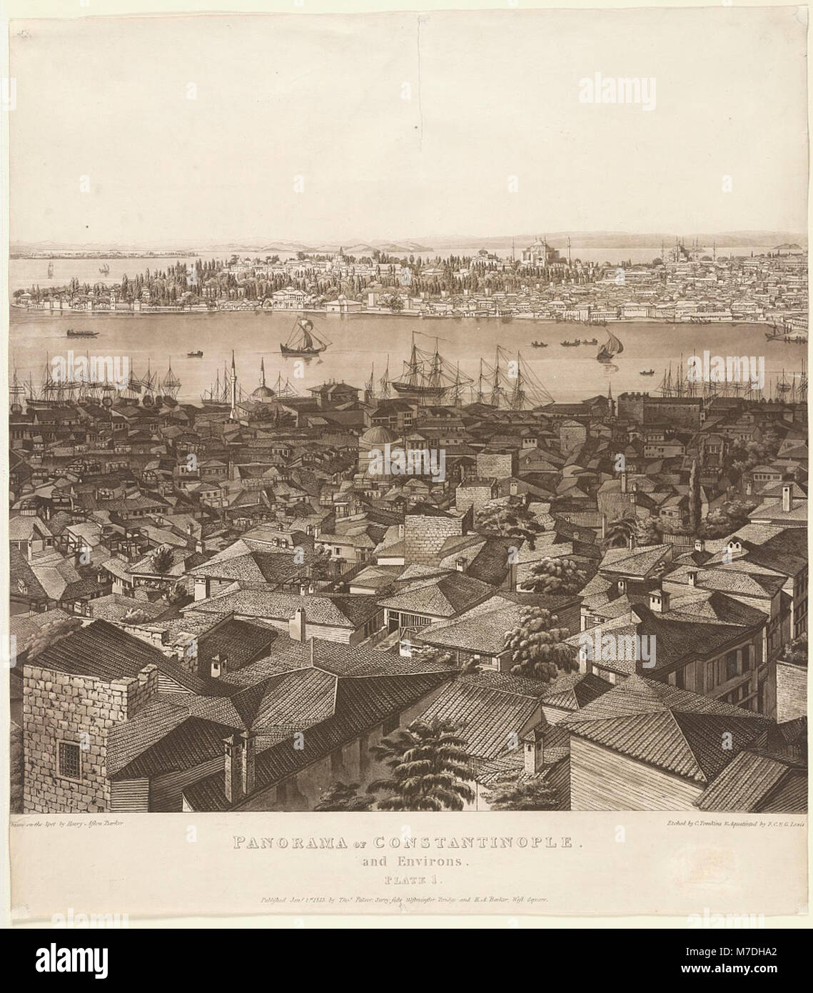 A panorama of Constantinople and its surrounding areas, drawn by Henry ...