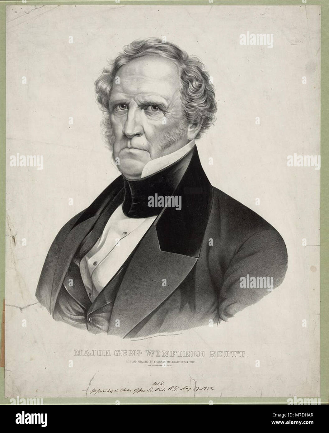 A portrait of Major General Winfield Scott, a prominent U.S. Army officer known for his service ...