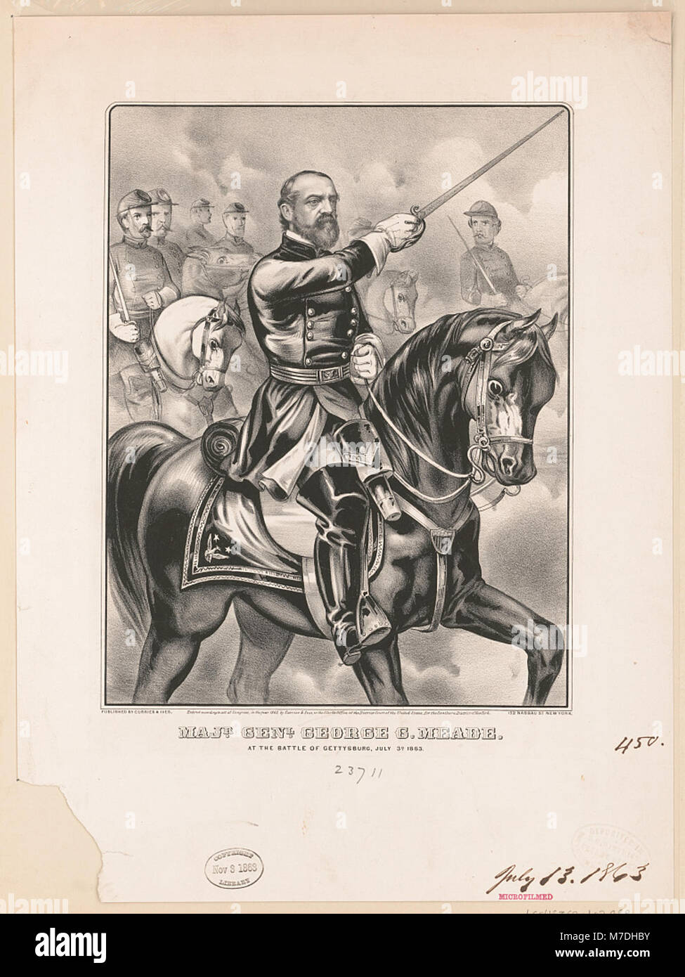 A photograph of Major General George G. Meade during the Battle of ...