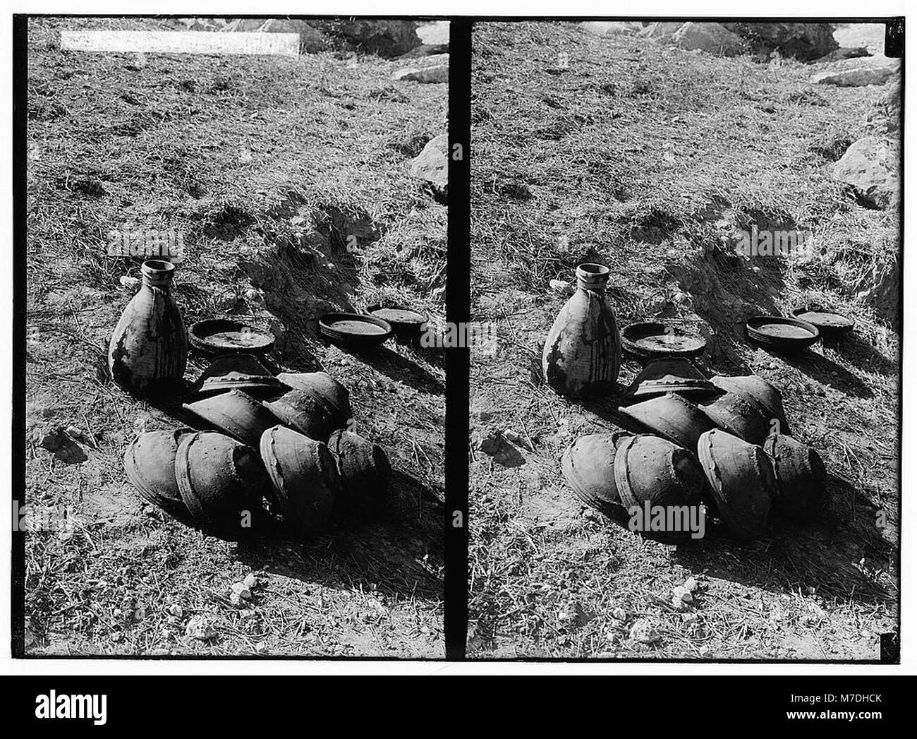 This photograph shows the process of making gunpowder at Beit Jibrin ...