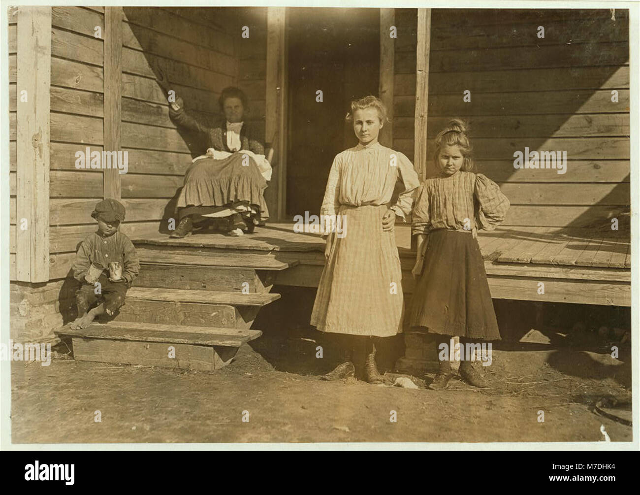A photograph of Ruth Barnhill and Emma Barnhill working at Maple Mills ...