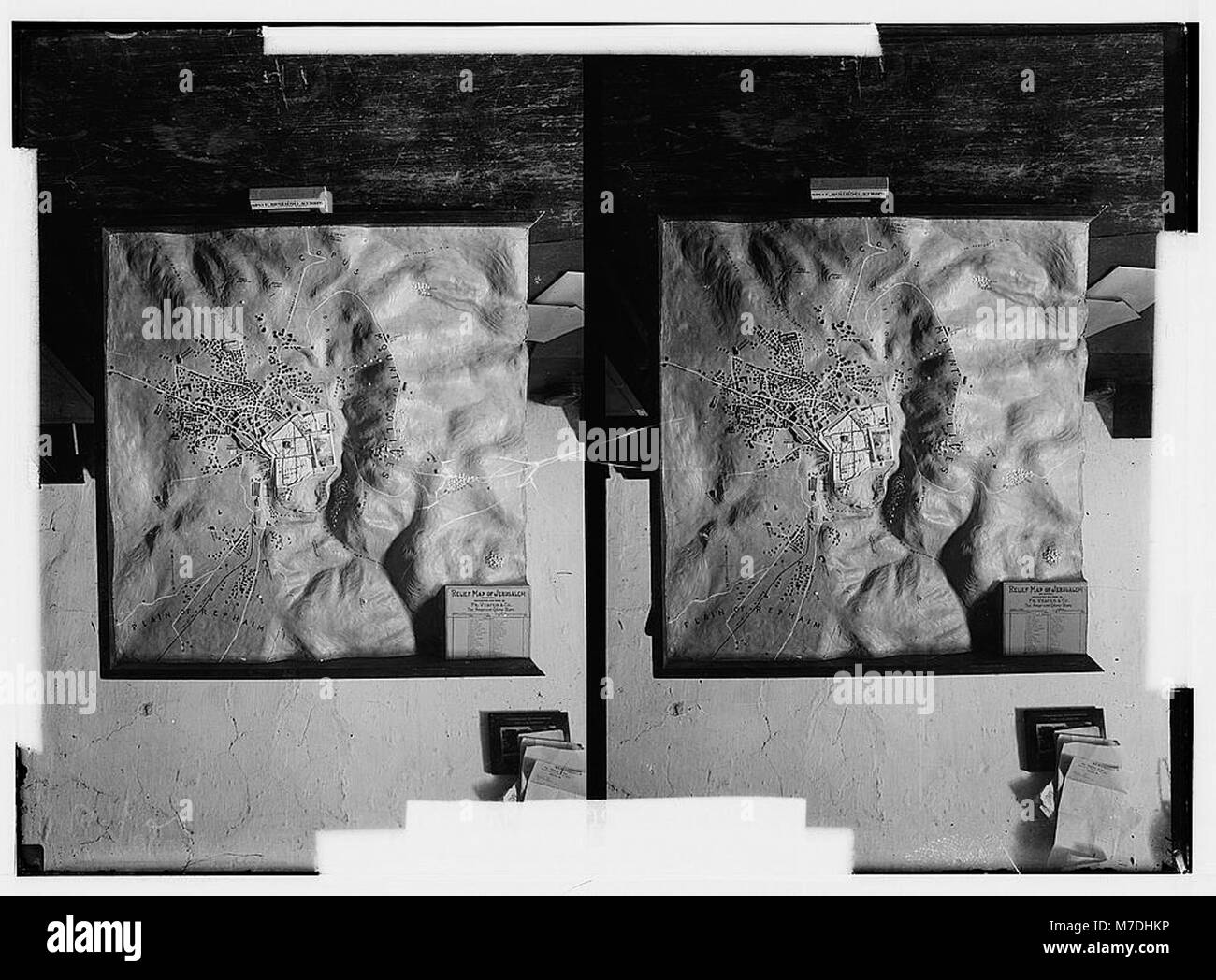 A raised map of Jerusalem and its surroundings, used for educational ...