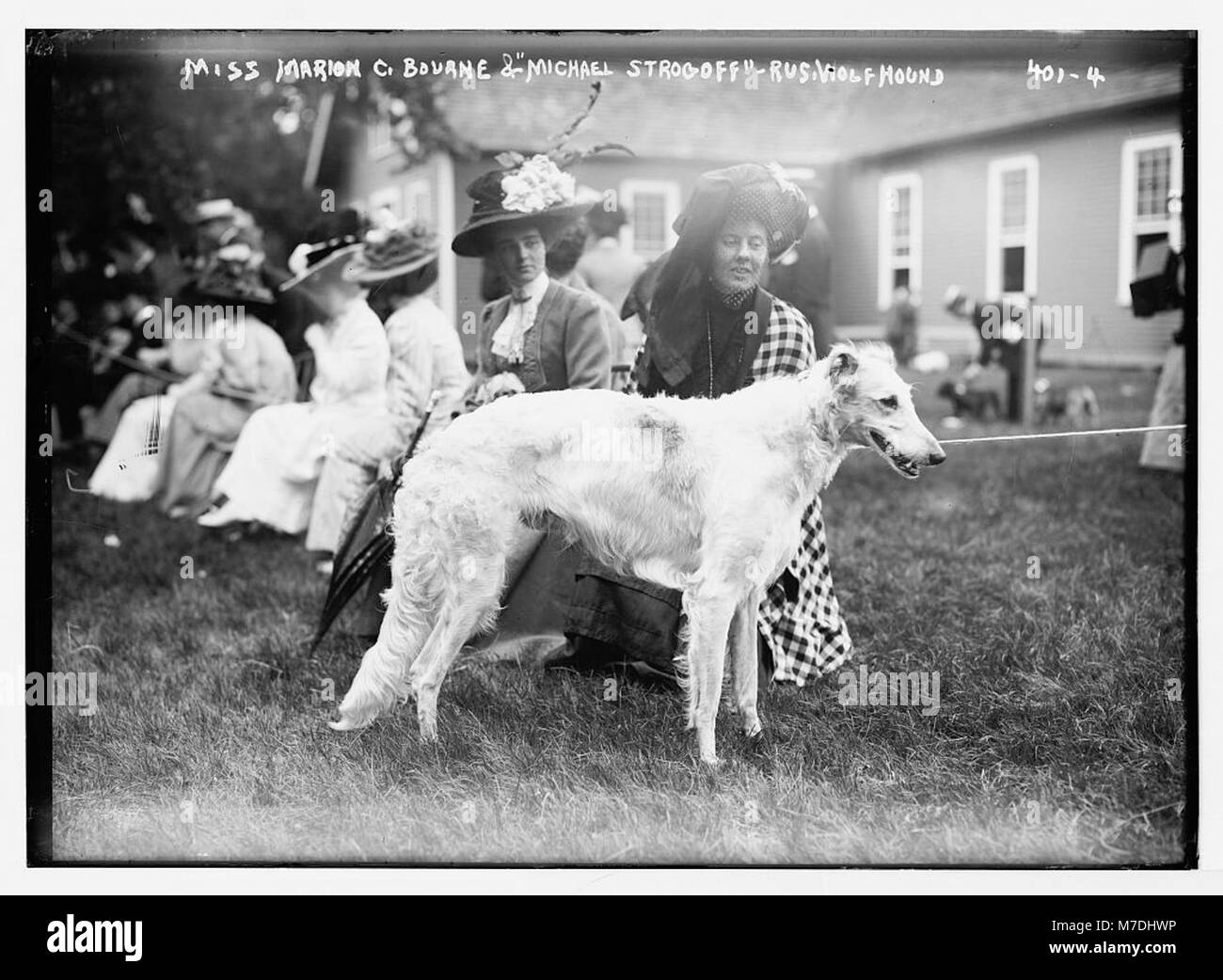 Marion C. Bourne is pictured with a Russian Wolf Hound named Michael ...