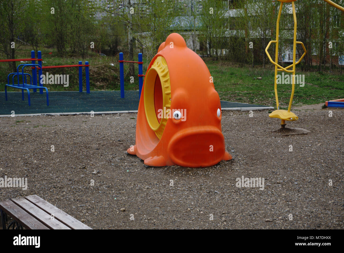 A children's Playground.red fish Stock Photo - Alamy
